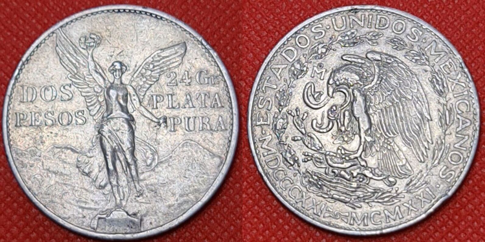 Mexico 2 Pesos 1921 1821 - 1921 100 Jahre Republik Libertad ss, Randfehler, siehe Bild | MA-Shops