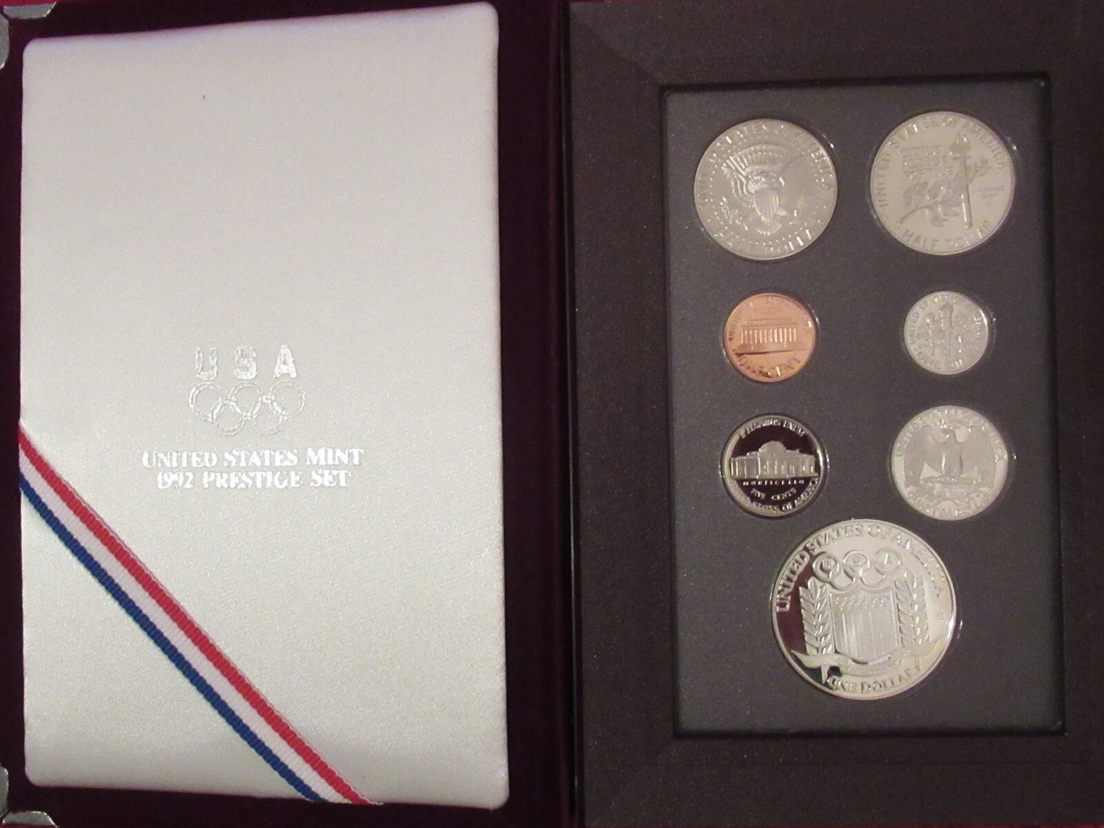 USA 1992 United States Mint PRESTIGE Olympic Coin Set 7 Gem Proof PP ...