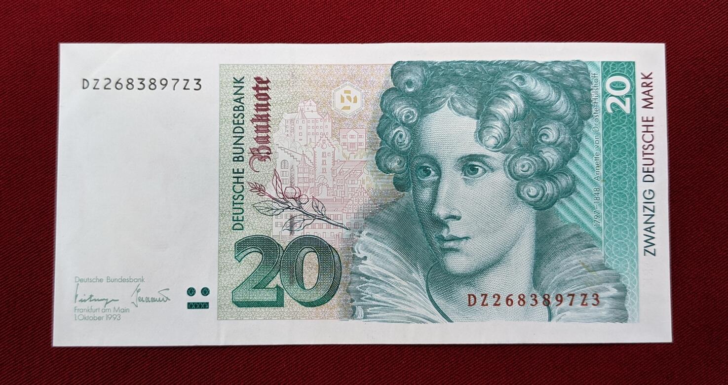BRD, Deutsche Bundesbank 20 DM Deutsche Mark 1993 Droste-Hülshoff Serie DZ II | MA-Shops