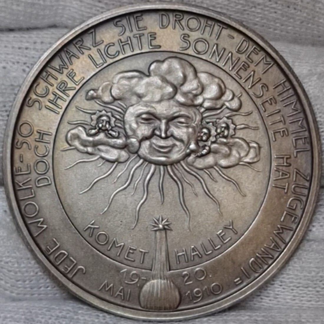 Deutschland Karl Goetz Kaiserreich Silbermedaille Goetz Medaille 1910 Halley'scher Komet BAYER ...