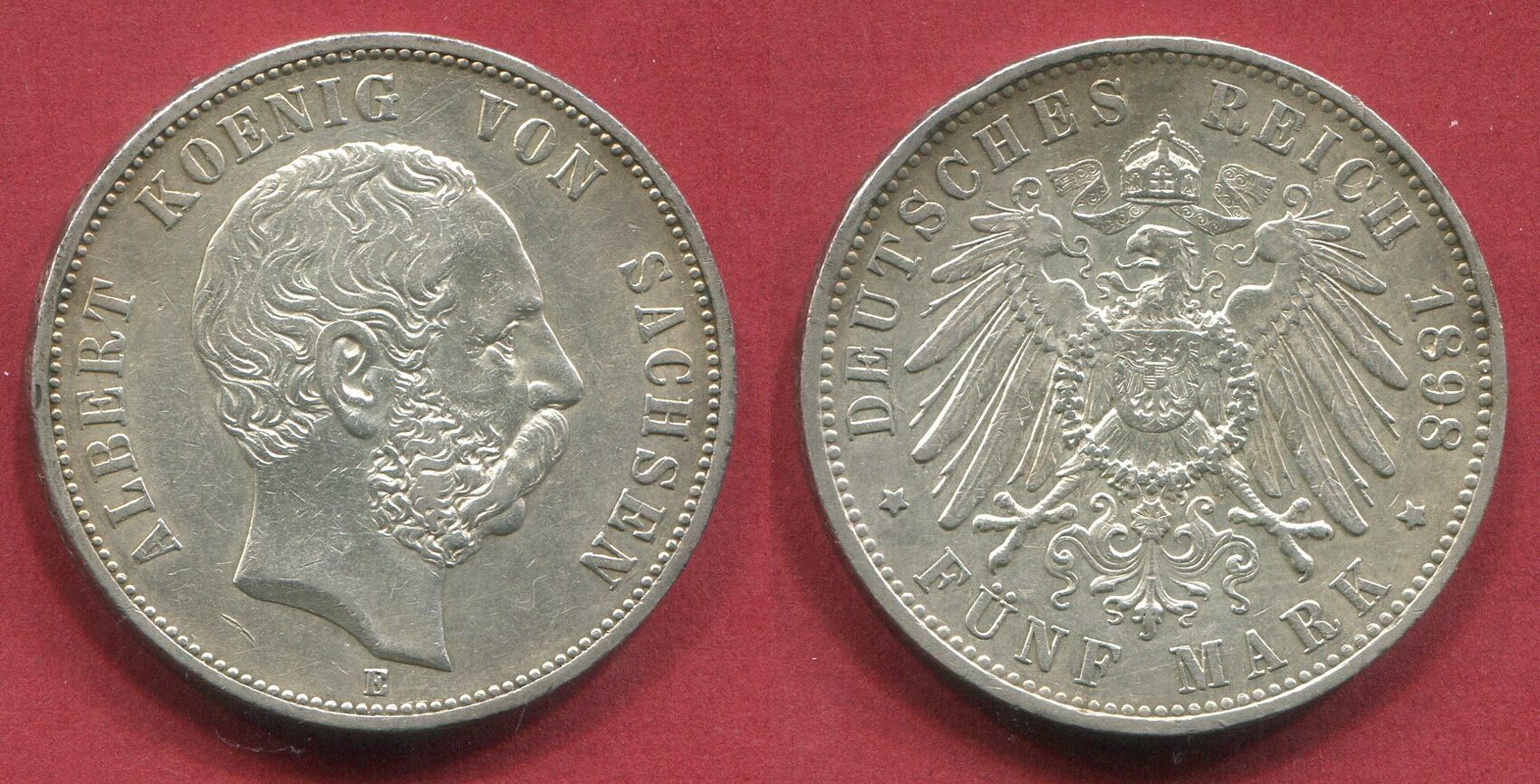 Sachsen 5 Mark 1898 Albert ss+ patina | MA-Shops