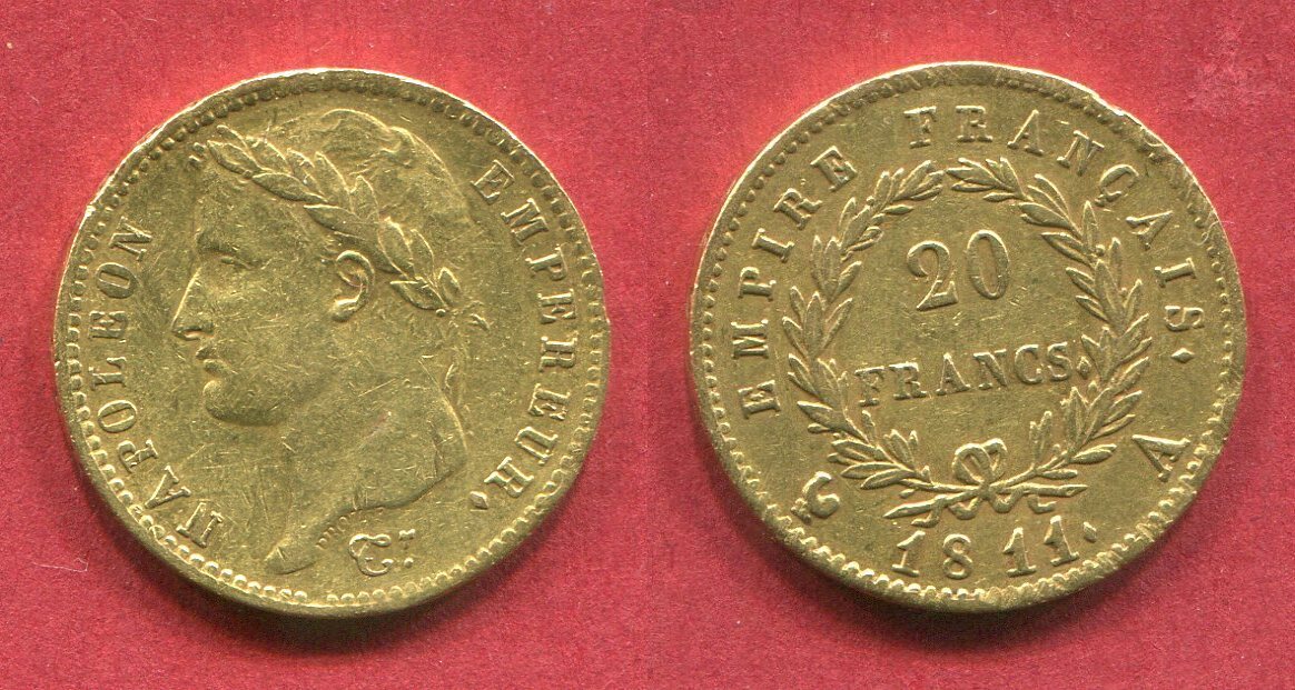 Frankreich France 20 Francs 1811 A Napoleon I. Empereur Empire Francais ss+ | MA-Shops