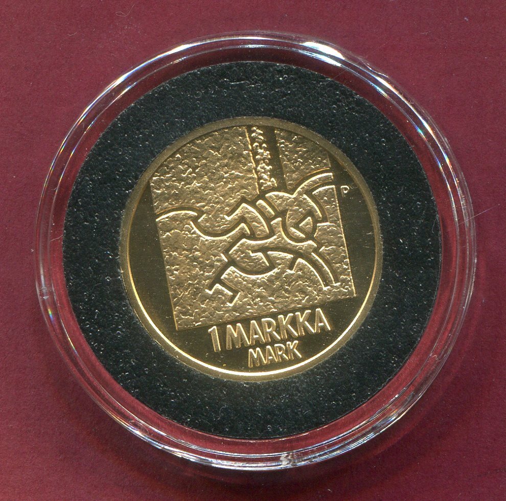 Finland, Finnland, 1 Markkaa Gold 2001 Die Letzte Mark Good Bye Markka ...