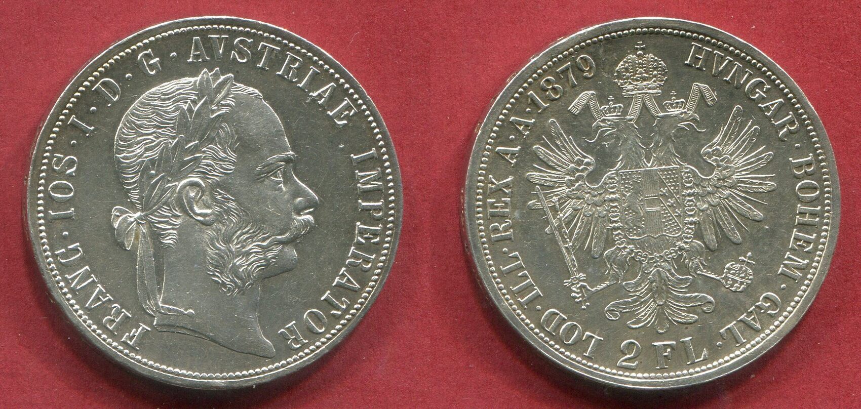 Österreich KuK Monarchie 2 Gulden 2 Florin 1879 A Franz Joseph Josef I. Münze Wien Vienna Mint ...
