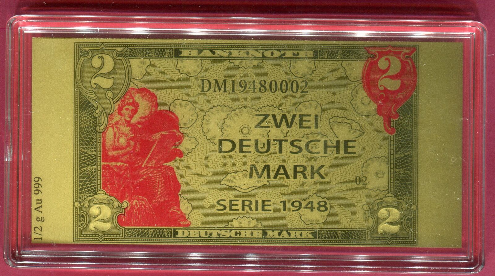 Bundesrepublik Deutschland 2018 Gold-Banknote 2 Deutsche Mark 1948 ...