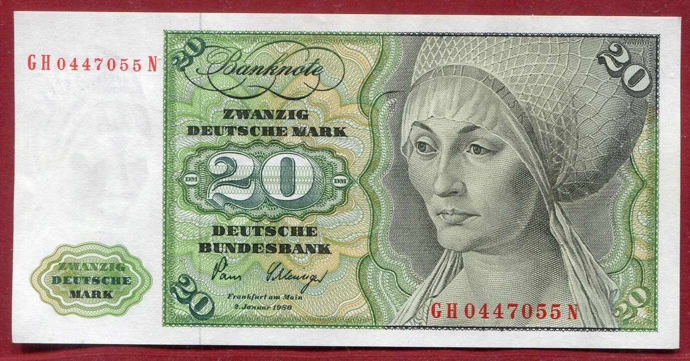 BRD,Deutsche Bundesbank 20 DM Deutsche Mark 1980 GH S Elsbeth Tucher ...