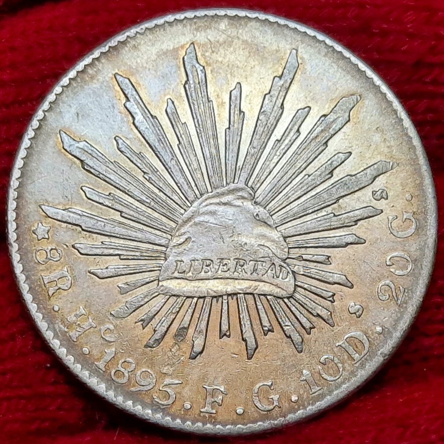 Mexico 8 Reales 1895 Ho FG Hermosillo Selten sehr kleine Auflage 320.000 low mintage scarce f ...