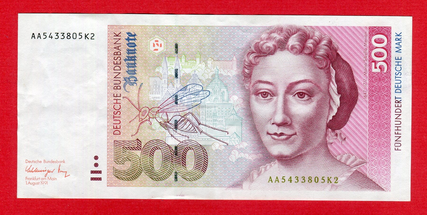 BRD Bundesrepublik Deutschland, FRG, Germany 500 DM Banknote 1991 ...