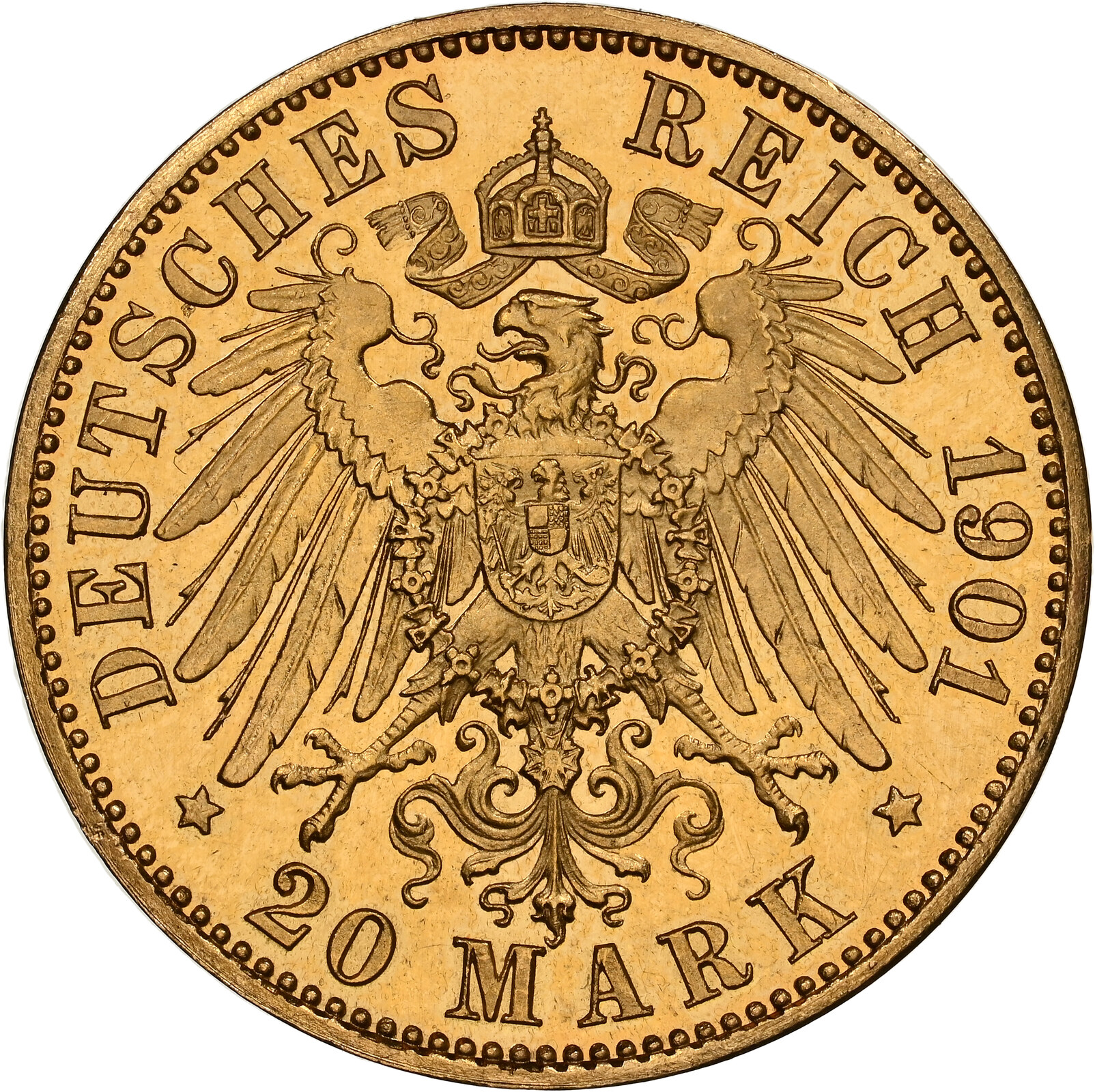 Deutschland Germany Kaiserreich Anhalt Dessau 20 Mark 1901 A Herzog ...