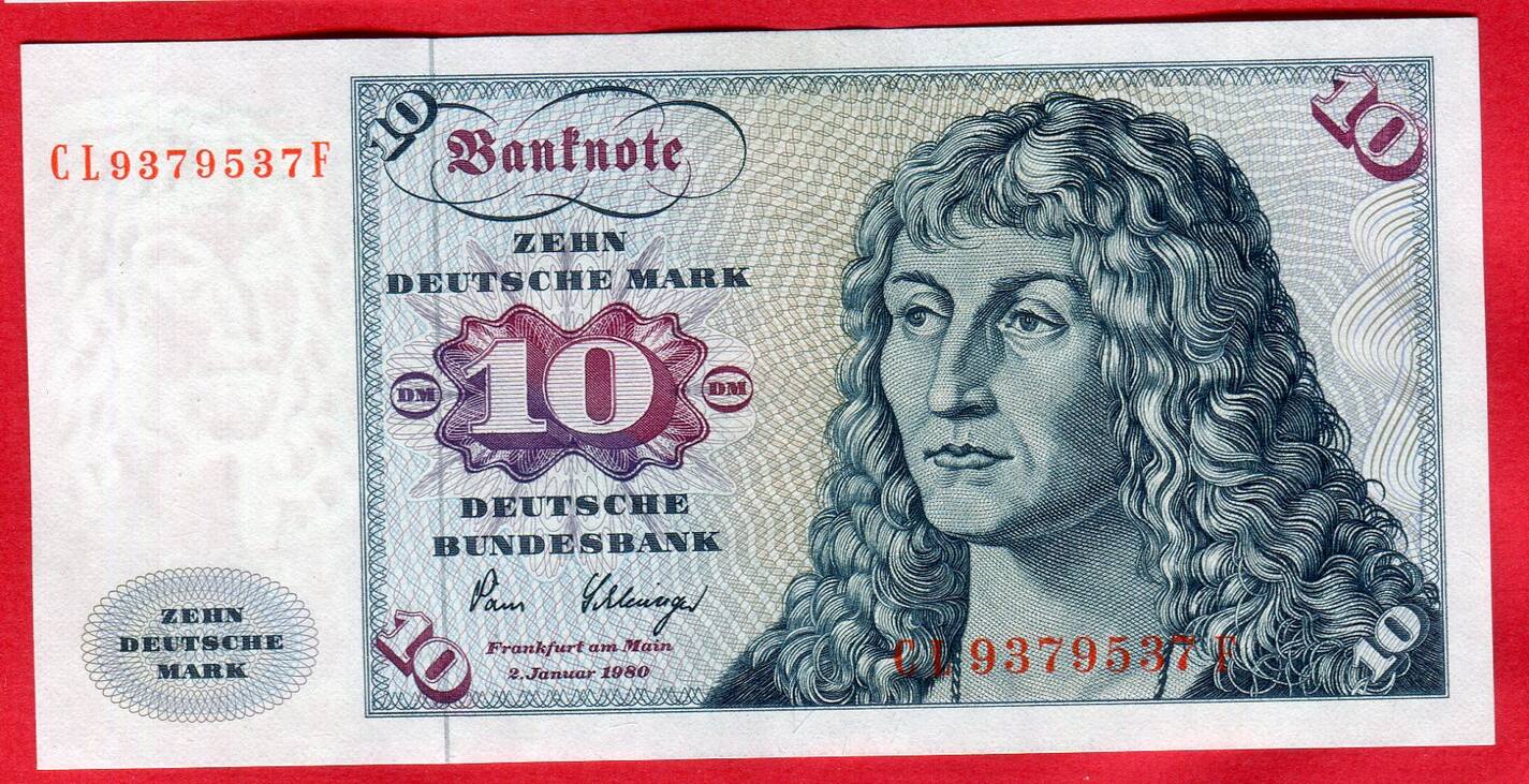 BRD,Deutsche Bundesbank 10 DM - Deutsche Mark Banknote mit Copyright ...