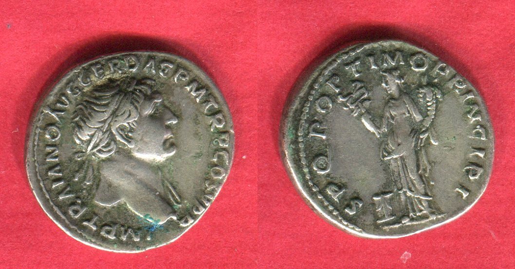 Römisches Reich Denar Denarius 98 bis 117 Traian, Denar fast vorzüglich ...
