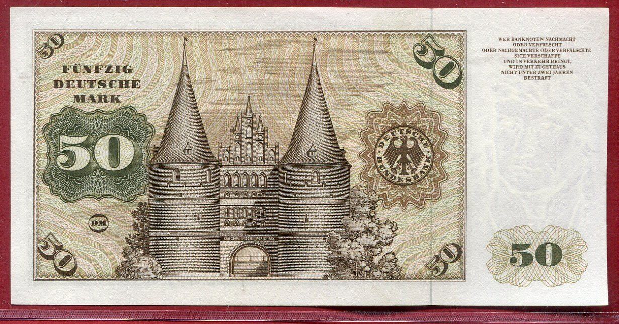 Western Germany FRG Bundesrepublik Deutschland 50 DM Banknote 1960 Ser ...