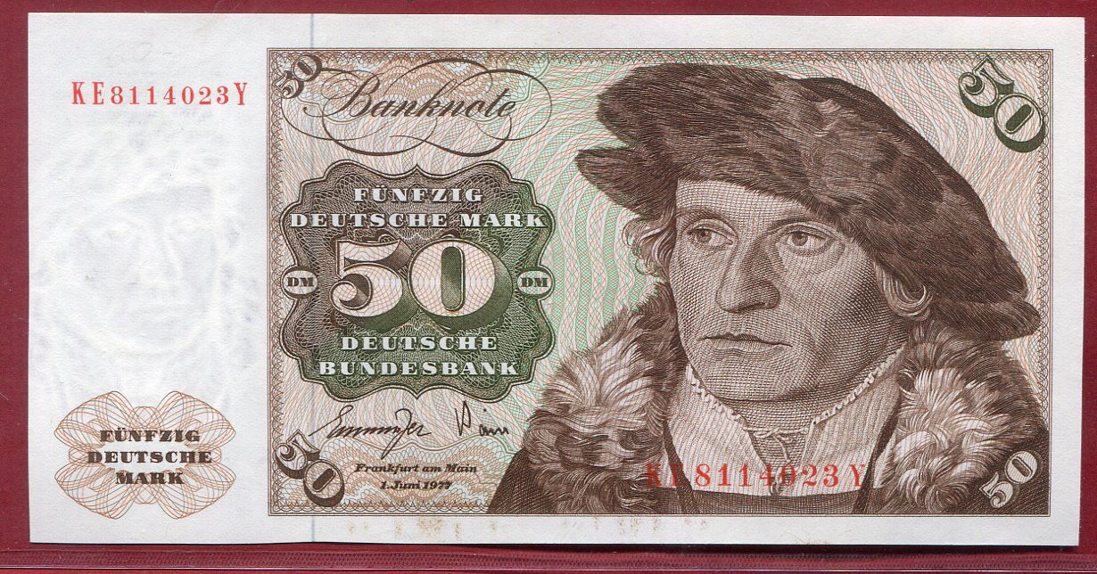 Western Germany FRG Bundesrepublik Deutschland 50 DM Banknote 1977 Ser ...