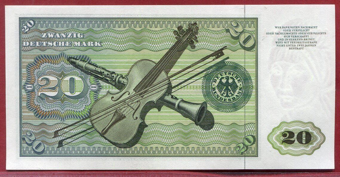Western Germany FRG Bundesrepublik Deutschland 20 DM Banknote 1977 Ser ...