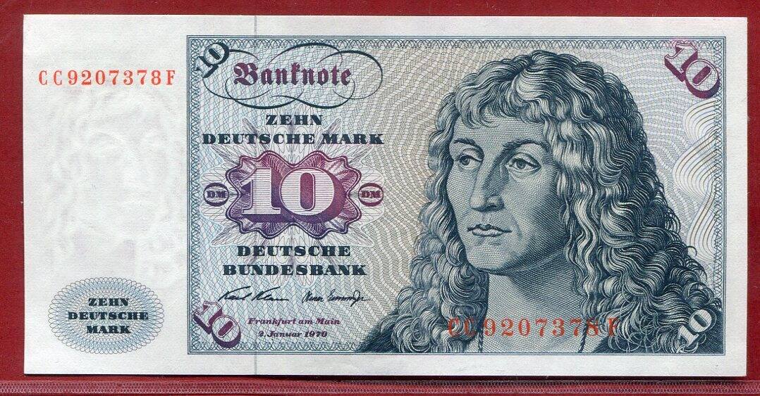 Western Germany FRG Bundesrepublik Deutschland 10 DM Banknote 1970 ...