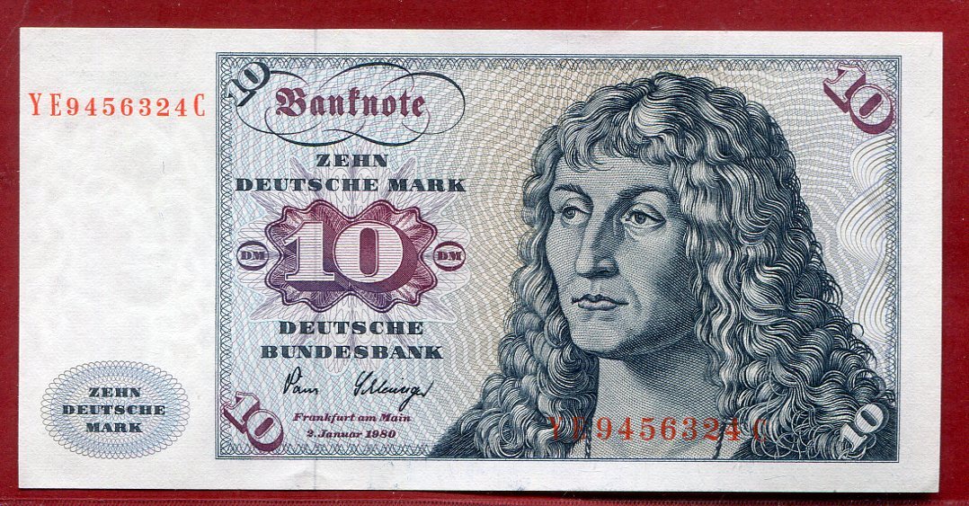 Western Germany FRG Bundesrepublik Deutschland 10 DM Banknote 1980 ...