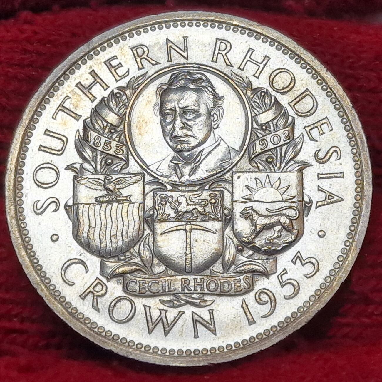 Süd Rhodesien Southern Rhodesia Crown 1953 100. Geburtstag Birthday von Cecil Rhodes f ...