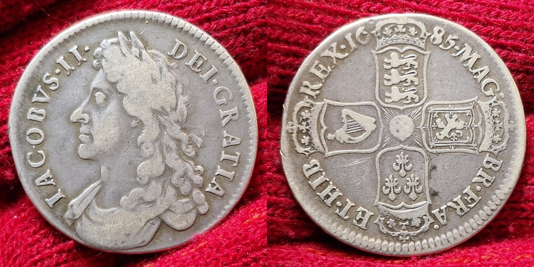 England Half Crown Halfcrown 1/2 Crown 1685 James II. Jacobus s-ss | MA ...