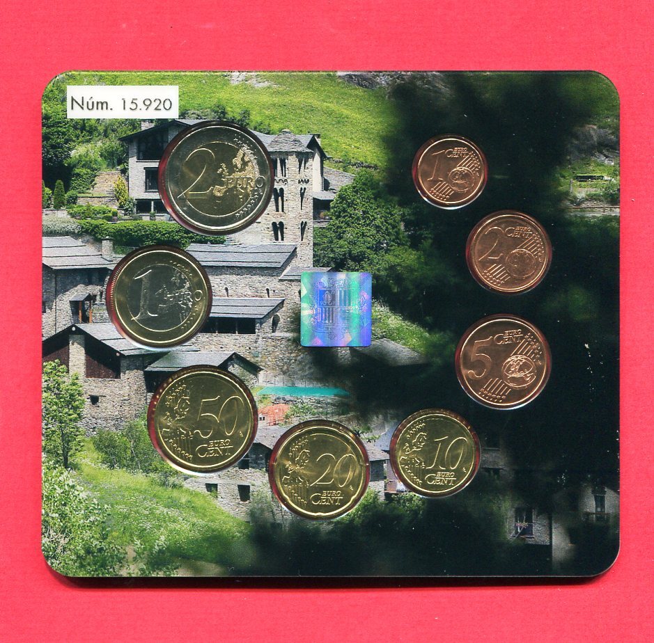 Andorra KMS 3,88 Euro 2018 Kursmünzensatz 1 Cent - 2 Euro Stempelglanz ...