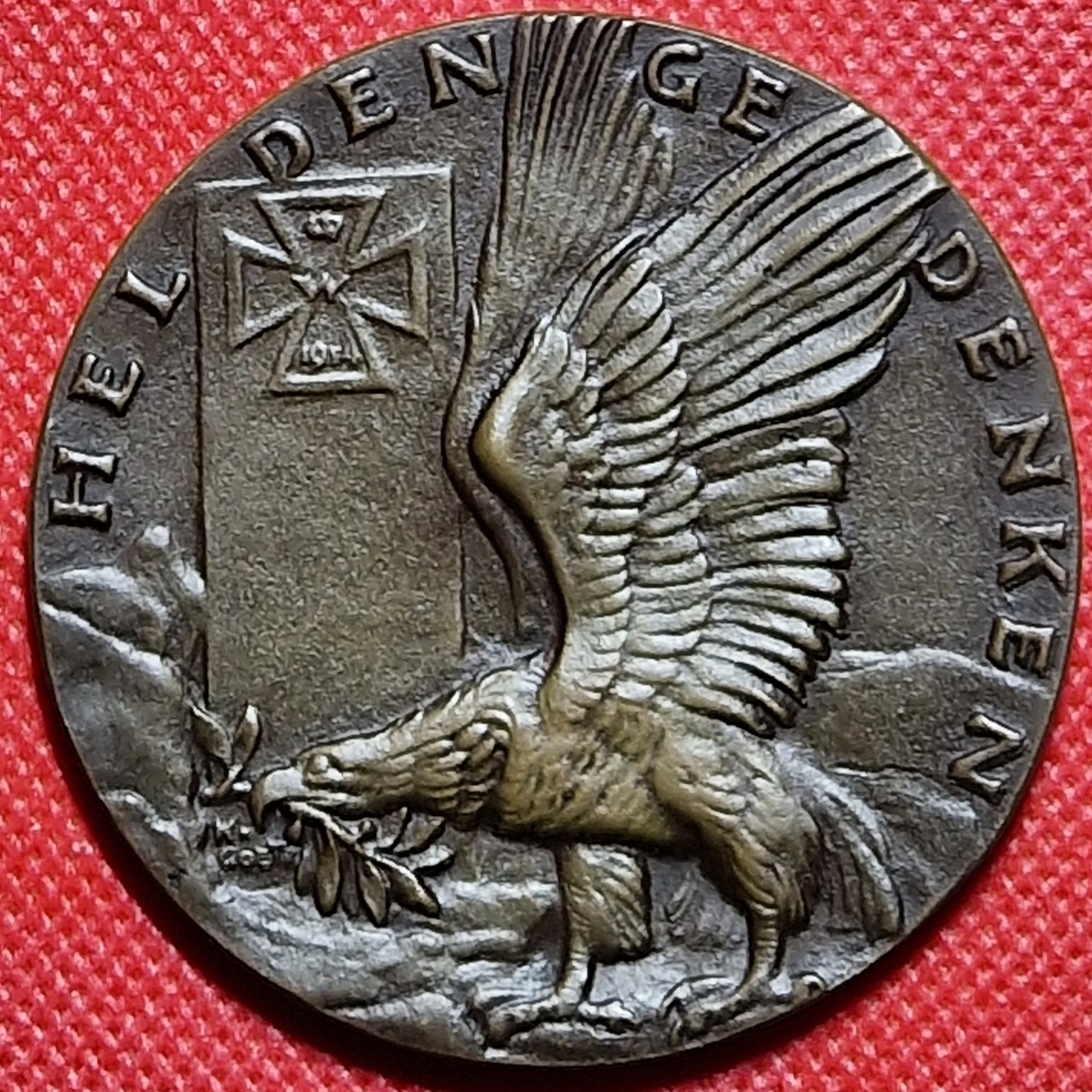 Karl Goetz Germany WWI Kaiserreich Bronze Gußmedaille ND 1914 Auf dem ...