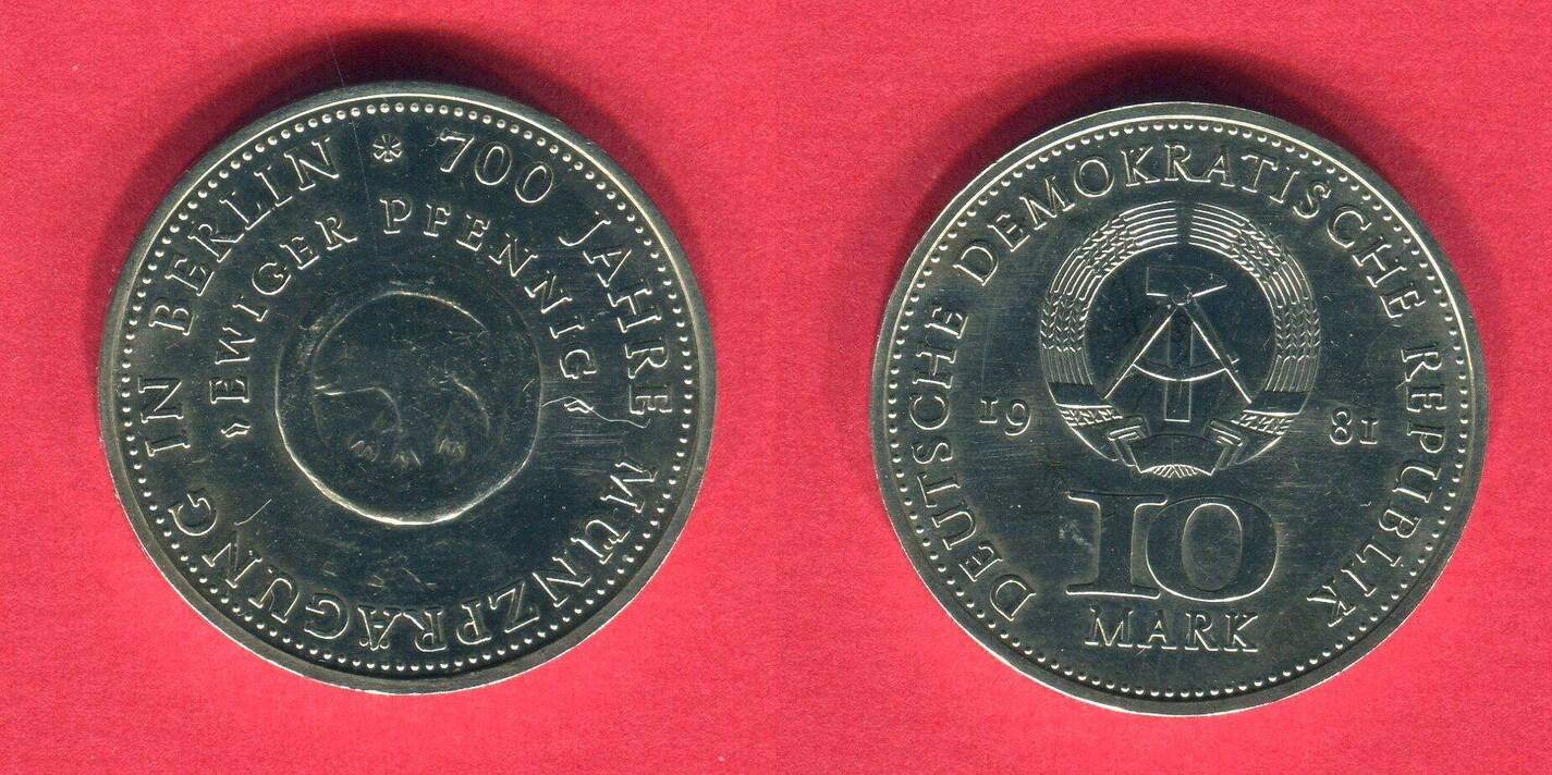DDR 10 Mark Gedenkmünze 1981 Gedenkmünze zum 700. Jahrestag der ersten ...