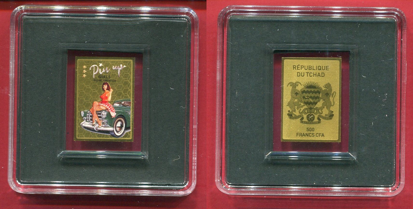 Tschad 500 Francs CFA Pin Up Girls - Rose PP in Hartplastik mit ...