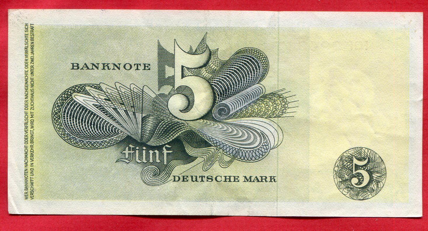 Bundesrepublik Deutschland 5 DM Banknote 1948 5 Mark Bank Deutscher Länder Serie 10 F 2. Serie ...