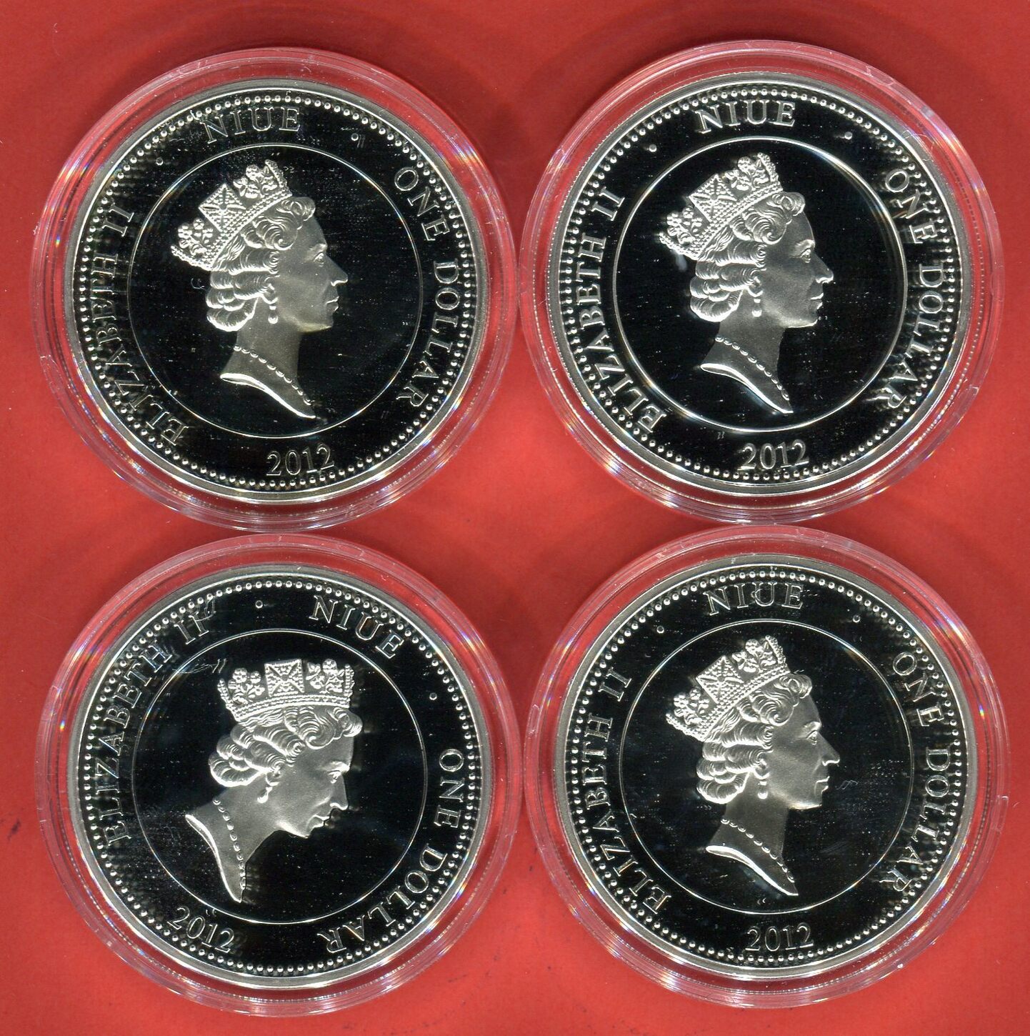Niue 4 x 1 Dollar Silbermünzen - Victory 1812 Series 2012 200 Jahre ...