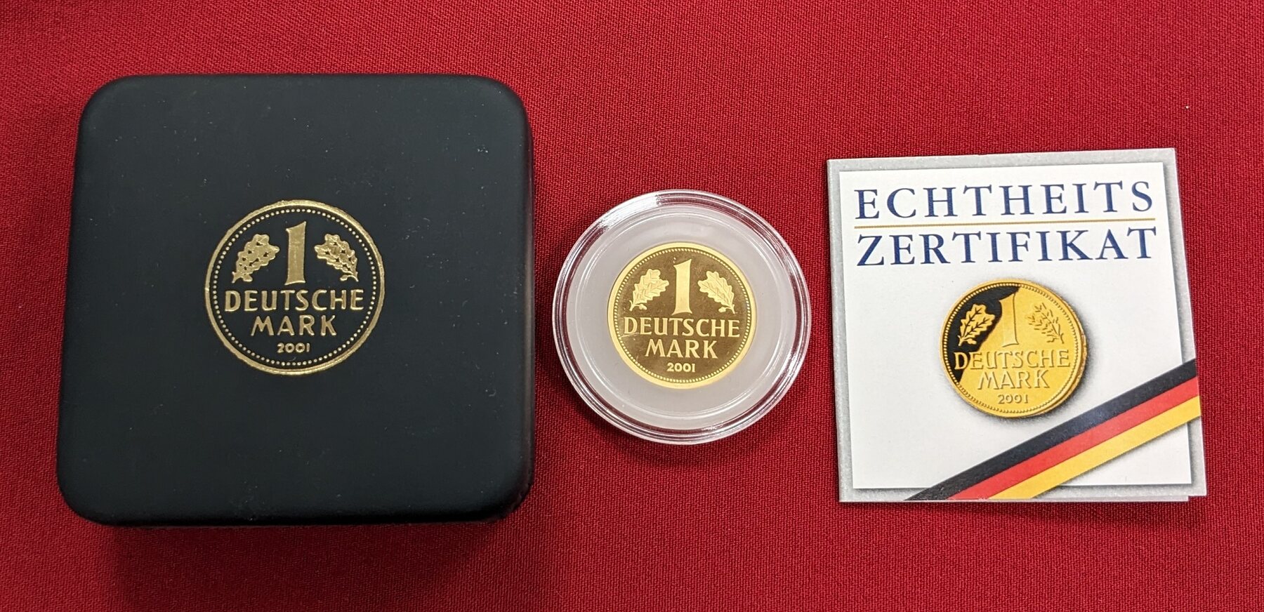 Bundesrepublik Deutschland, FRG 1 DM Goldmark 2001 J Abschied von der ...