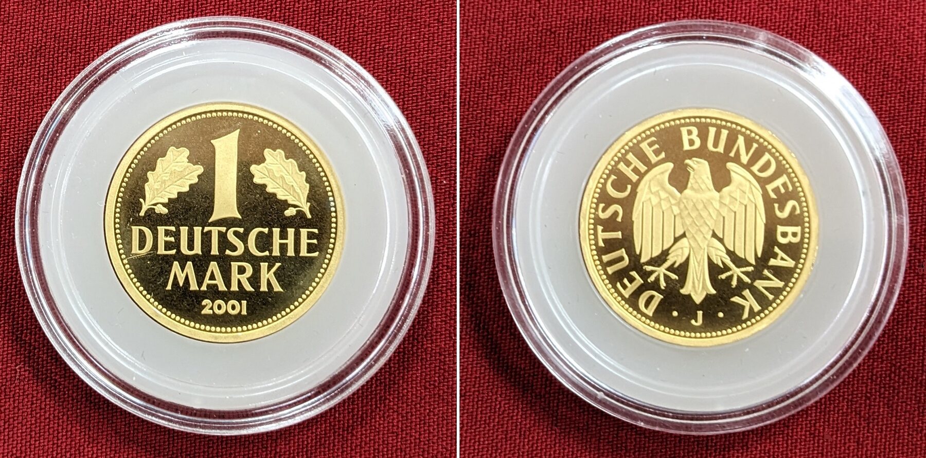 Bundesrepublik Deutschland, FRG 1 DM Goldmark 2001 J Abschied von der ...