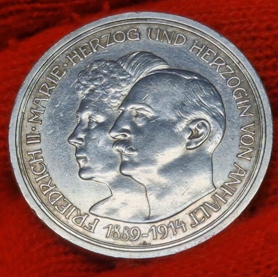 Anahlt Dessau 5 Mark 1914 Friedrich II. und Marie von Baden ...