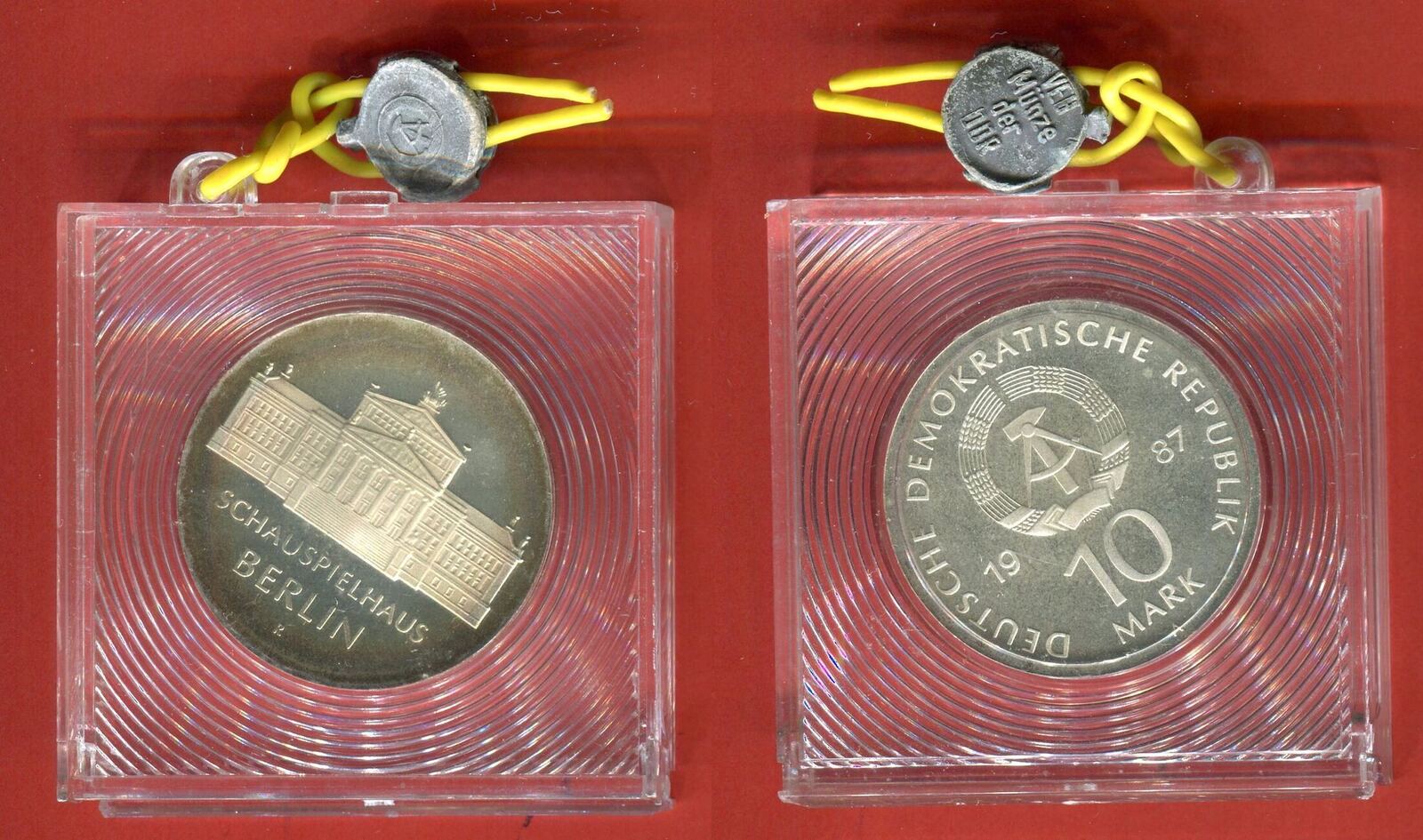 DDR 10 Mark Gedenkmünze Silber 1987 Schauspielhaus Berlin PP Polierte ...