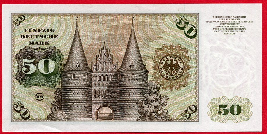 Western Germany FRG Bundesrepublik Deutschland 50 DM Banknote 1970 Ser ...