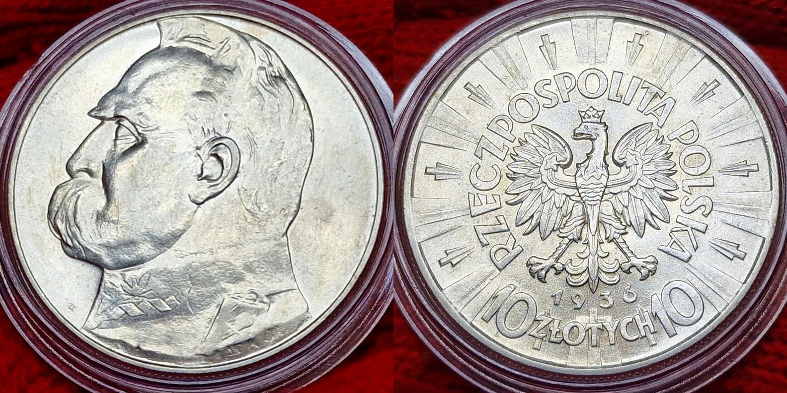 Polen, Poland 10 Zloty Silber 1936 Marschall Pilsudski, Kursmünze vz-prfr. min Haarlinien | MA-Shops