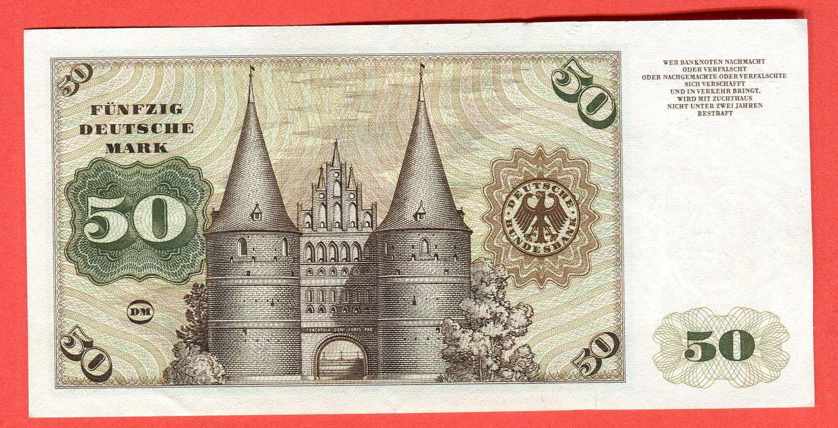 Western Germany FRG Bundesrepublik Deutschland 50 DM Deutsche Mark Banknote 1960 Holstentor ...