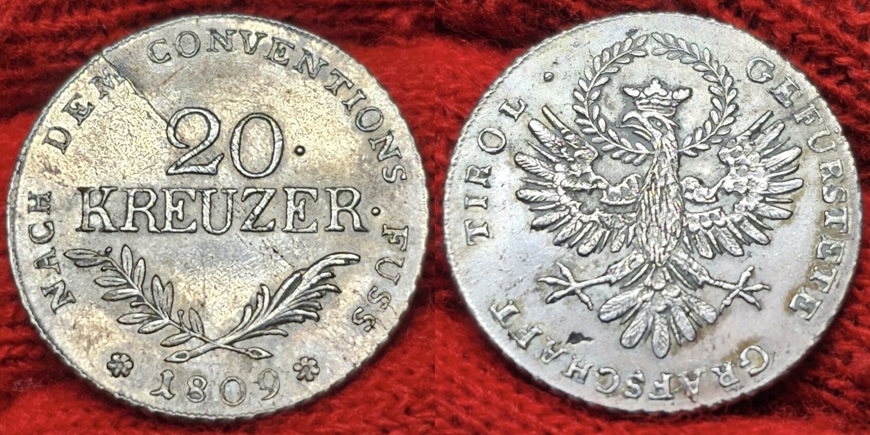 Österreich Austria Tirol 20 Kreuzer 1809 Andreas Hofer Gefürstete ...