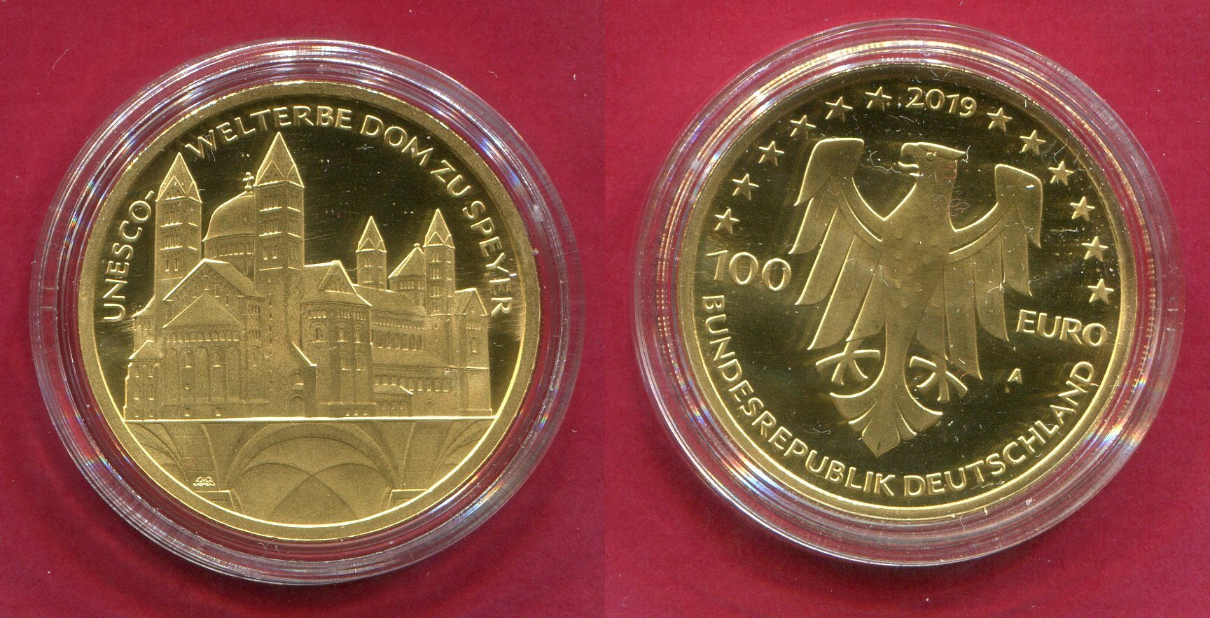 Deutschland BRD 100 Euro Gold 1/2 Unze 2019 A UNESCO Welterbe Dom zu ...