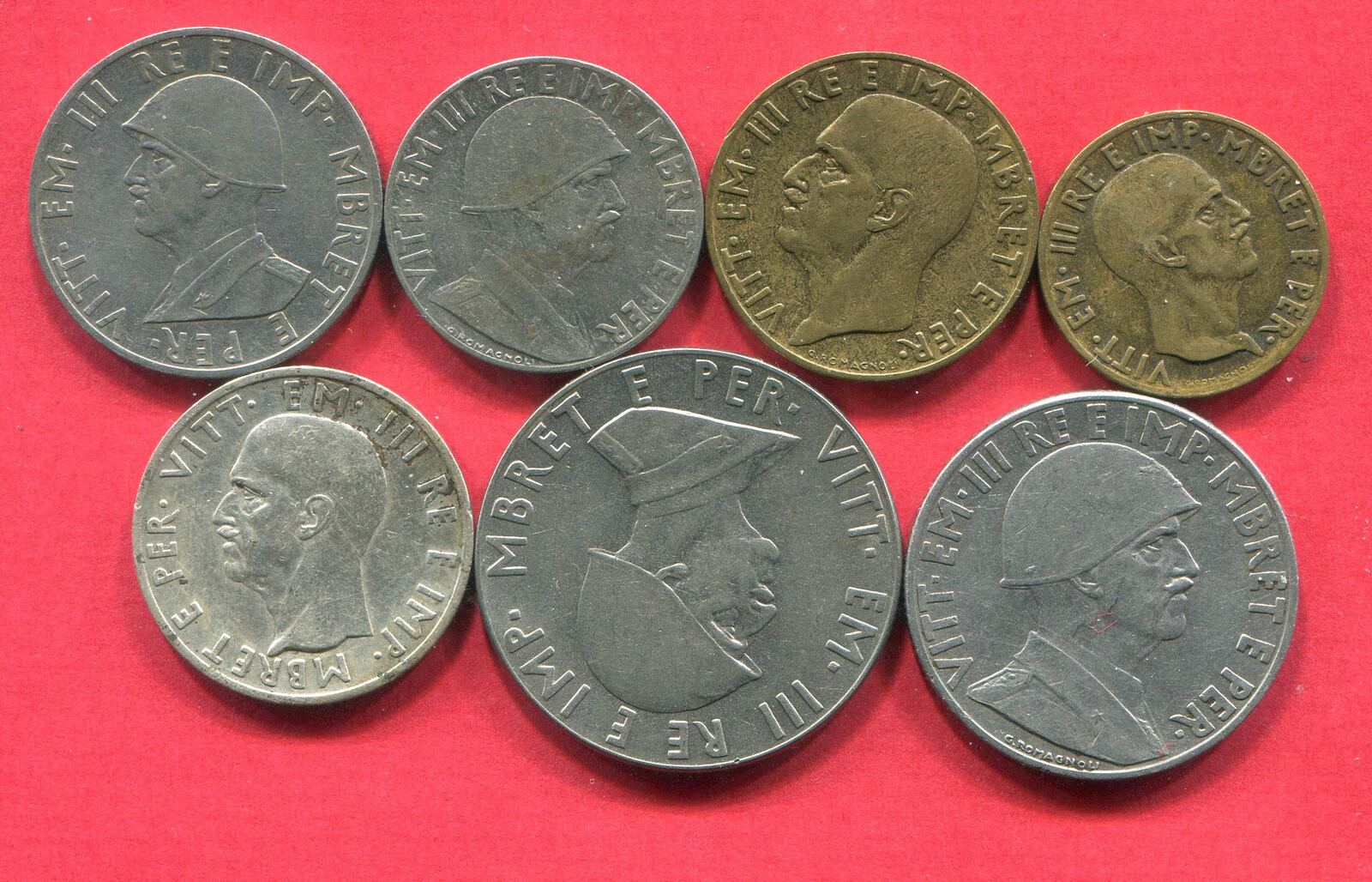 Albanien Albania 0,05 bis 5 Lek 1939 Kursmünzen Italienische Besatzung ...