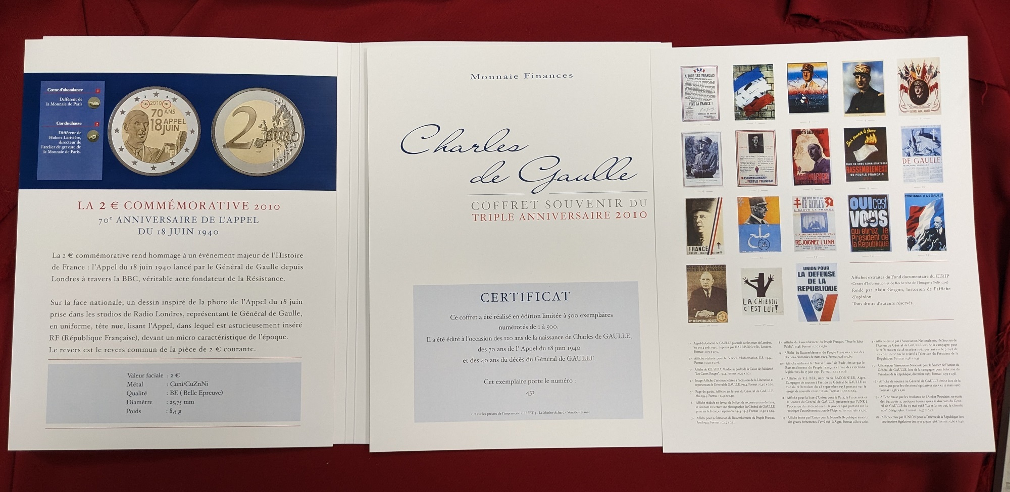 Frankreich 2 Euro Gedenkmünze 2010 Charles de Gaulle - 70th Anniversary ...