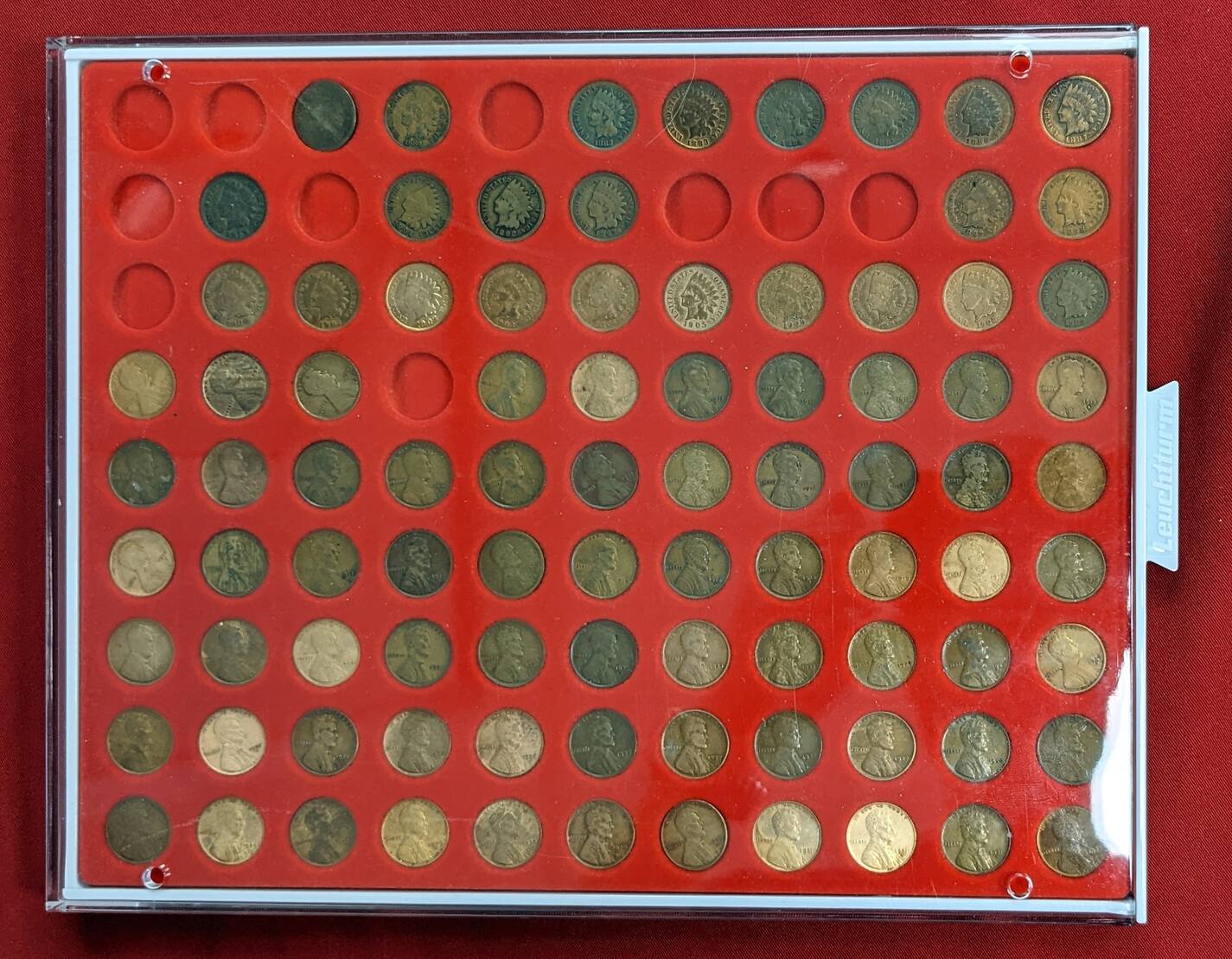 USA 89 x 1 Cent 24 x Indian Head Cents - 65 x Lincoln Cent Konvolut im ...