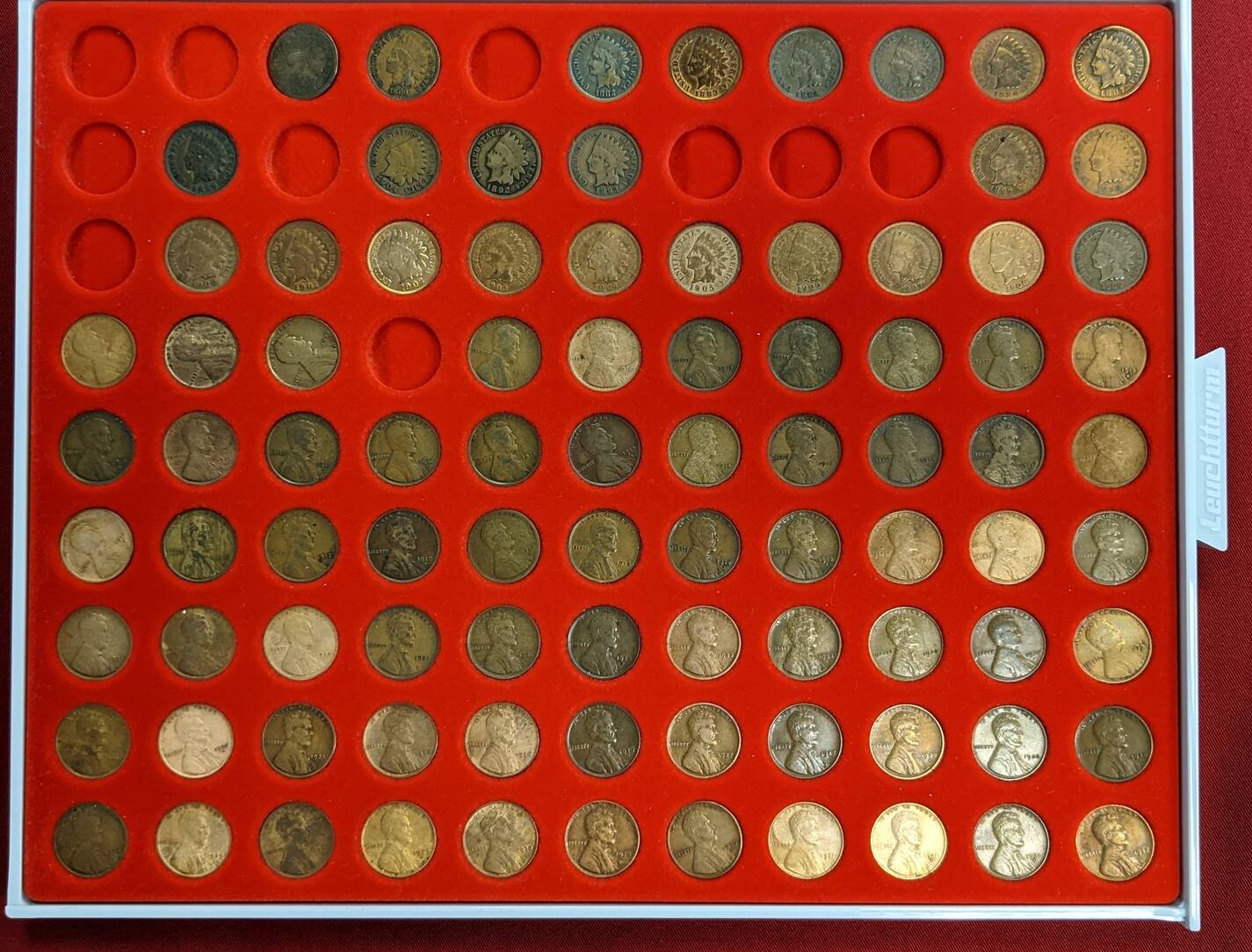 USA 89 x 1 Cent 24 x Indian Head Cents - 65 x Lincoln Cent Konvolut im ...