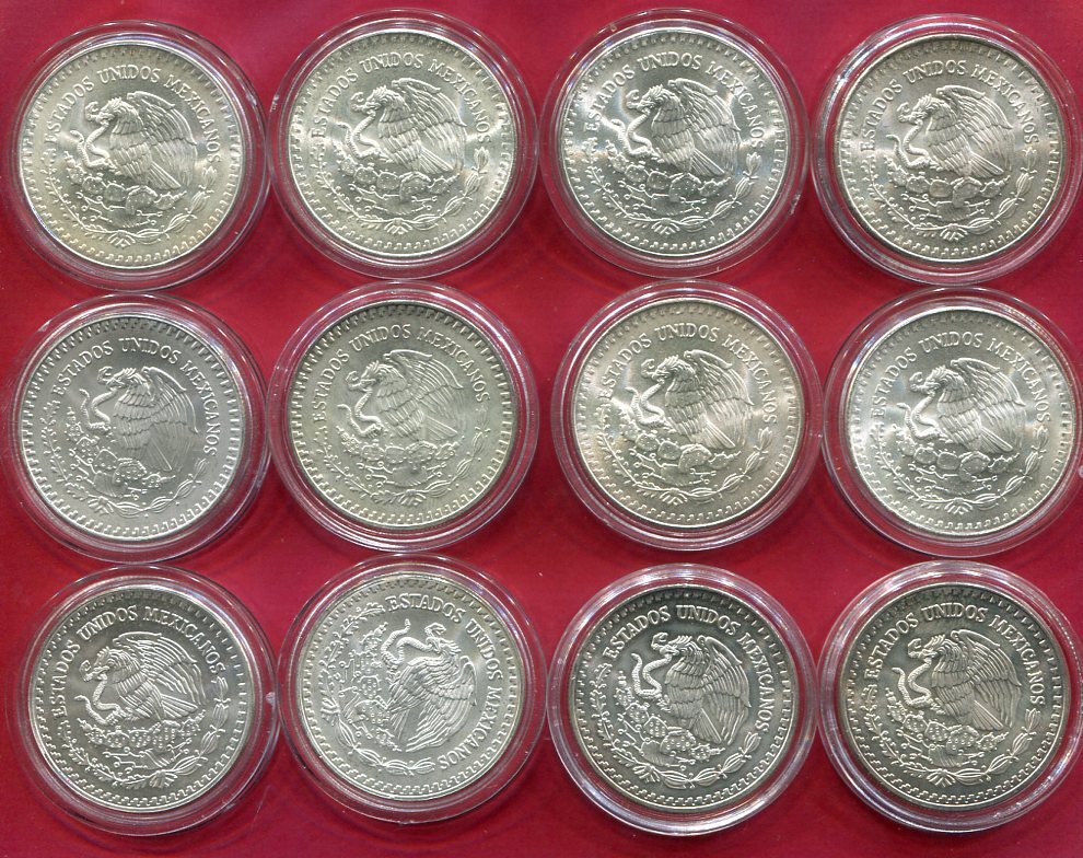 Mexico 12 x 1 Onza Pura Plata 2 x 92, 4 x 94 1982, 86 88-94 Libertad 1 ...