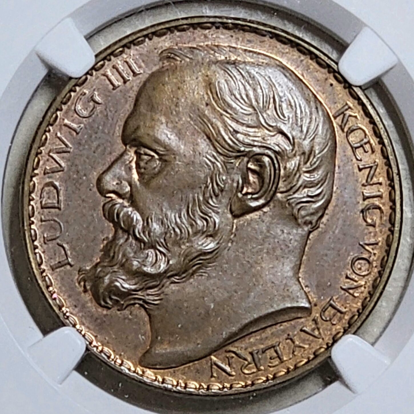 Germany Deutschland Karl Götz Probe Bayern 3 Mark Pattern 1913 COPPER ...