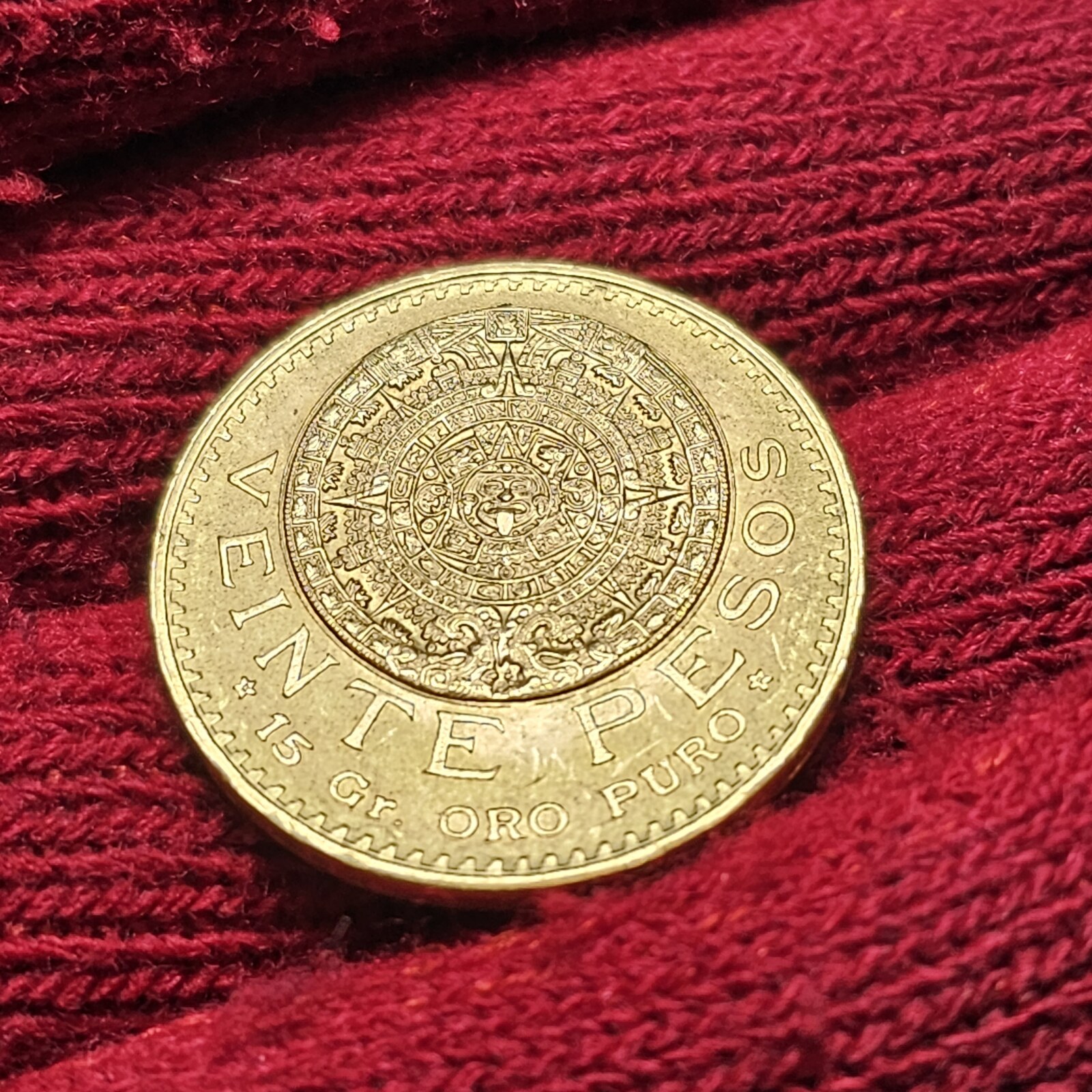 Mexico 20 Pesos Gold 1959 Aztec Calendar Piedra del Sol with value in ...