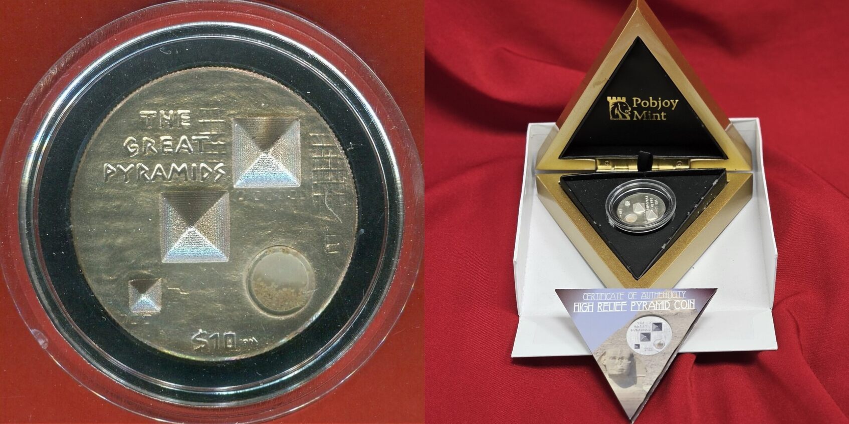 British Virgin Islands 10 Dollars Silbermünze 2013 High Relief Pyramid ...