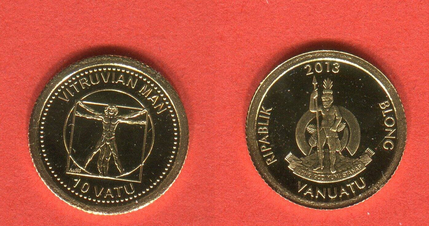Vanuatu 10 Vatu 2013 Vitruvianischer Mensch Polierte Platte mit ...
