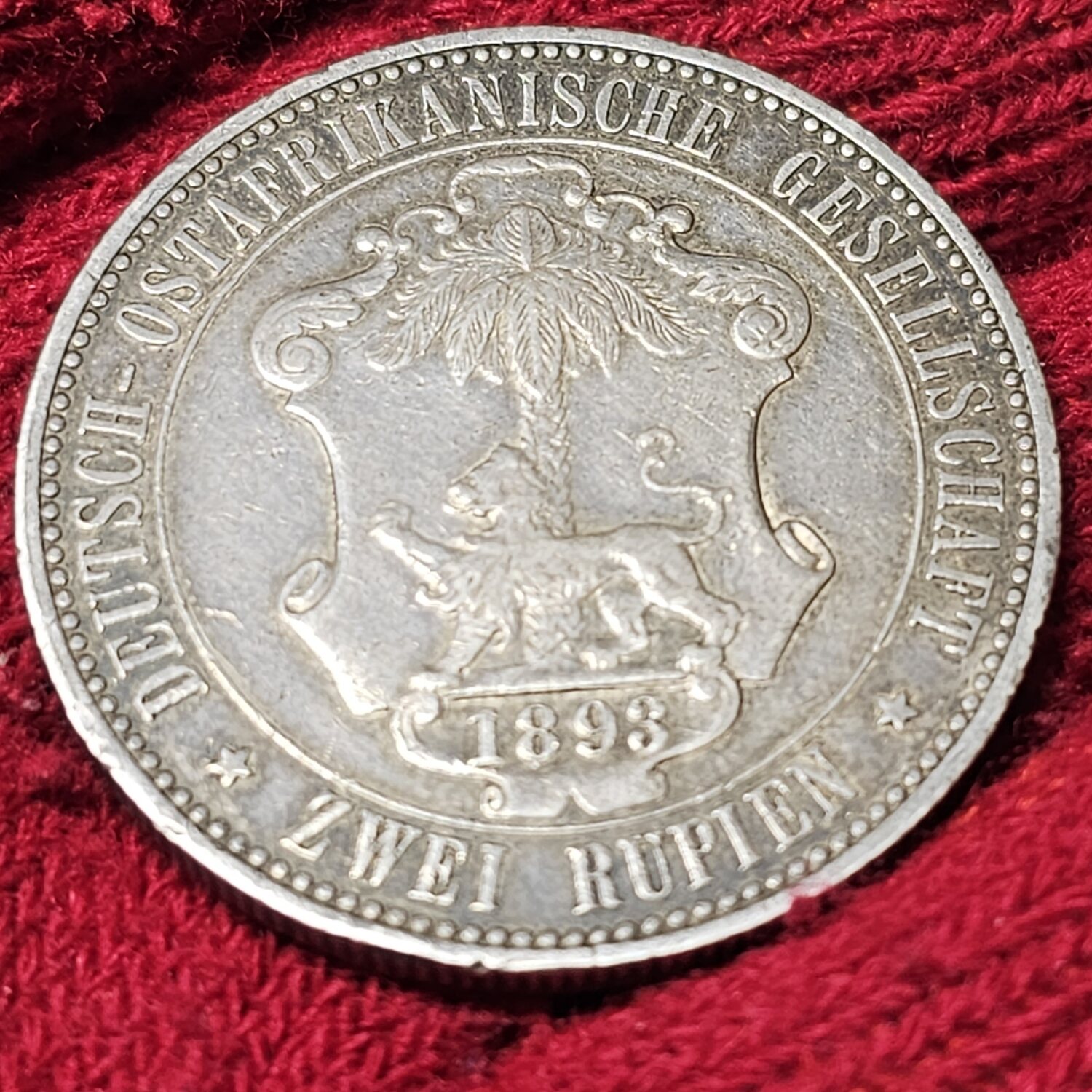 Deutsch Ostafrika DOA German Eastafrica 2 Rupien Rupees 1893 Kaiser ...