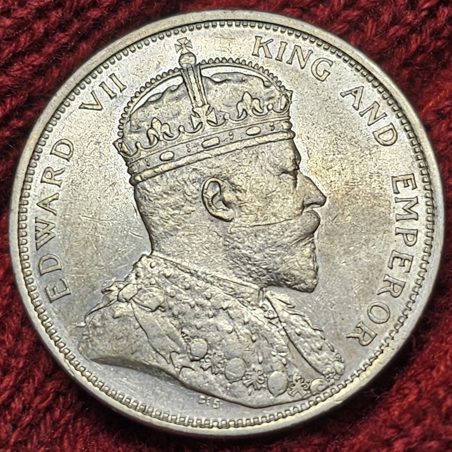 British Straits Settlement Malaysia Dollar 1904 B Edward VII. Bombay ss-vz kl.Kratzer | MA-Shops