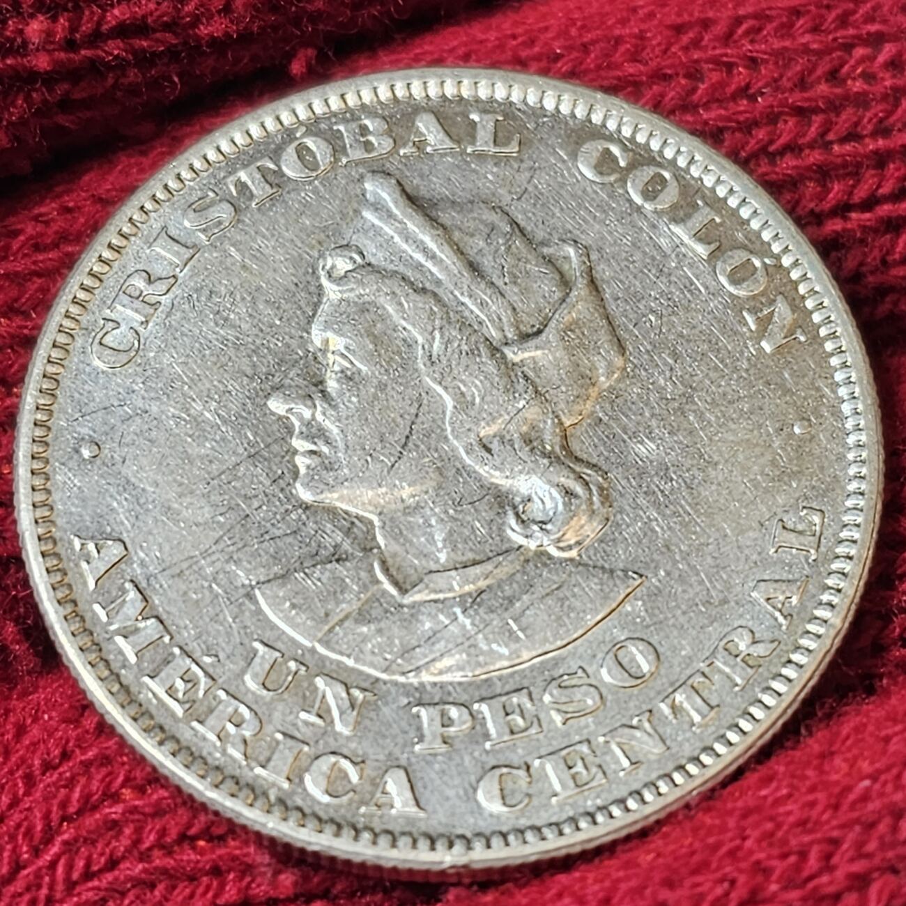 El Salvador America Central 1 Peso 1904 Cristobal Colon Kolumbus ss-vz ...
