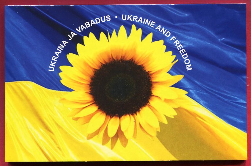 Estland 2 Euro Gedenkmünze 2022 Slava Ukraini Prägefrisch In Coincard